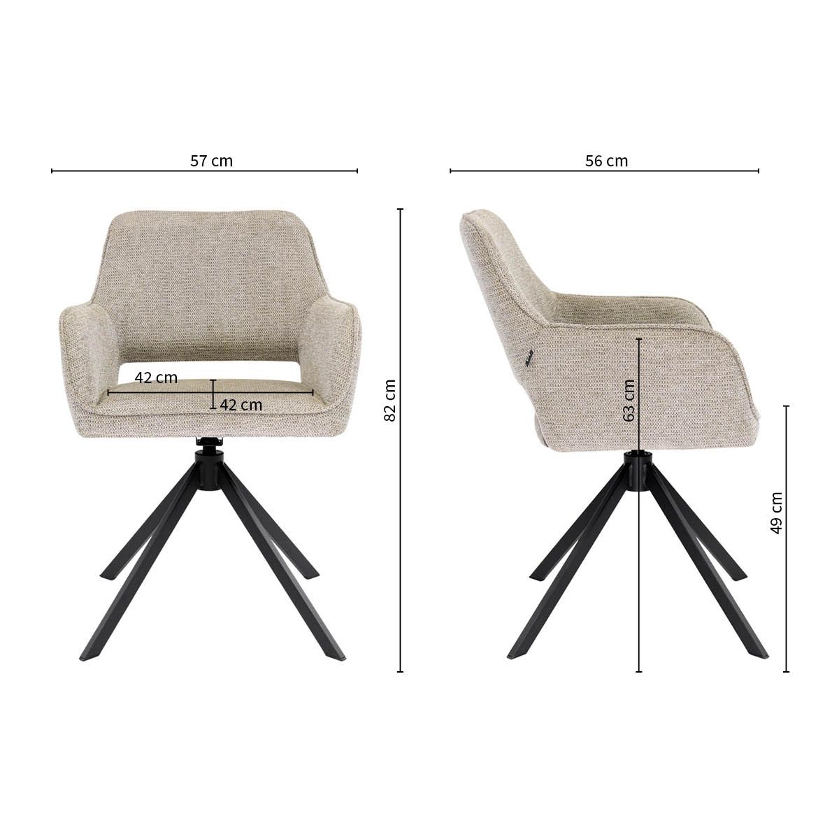 Kick draaistoel Pax - Taupe